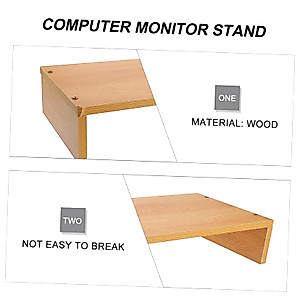 Gatuida Monitor Stand Monitor Height Raiser Bamboo Computer Monitor Riser Adjustable Computer Stand Desk Laptop Mount Desk Riser Shelf Computer Riser Stand Monitor Shelf Wooden Desktop
