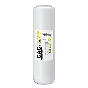 iSpring FG15US Premium Universal High Capacity GAC Granular Activated Carbon Filter Replacement Cartridge for Reverse Osmosis RO and Under Sink Water Filtration Systems, 10" x 2.5", Made in USA
