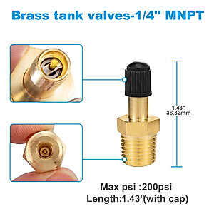 Breezliy 1/4" Inflation Schrader Valve with Push to Connect for 1/4" OD Air Line Tubing and Air Spring Suspension for Semi Truck Trailer Tractor