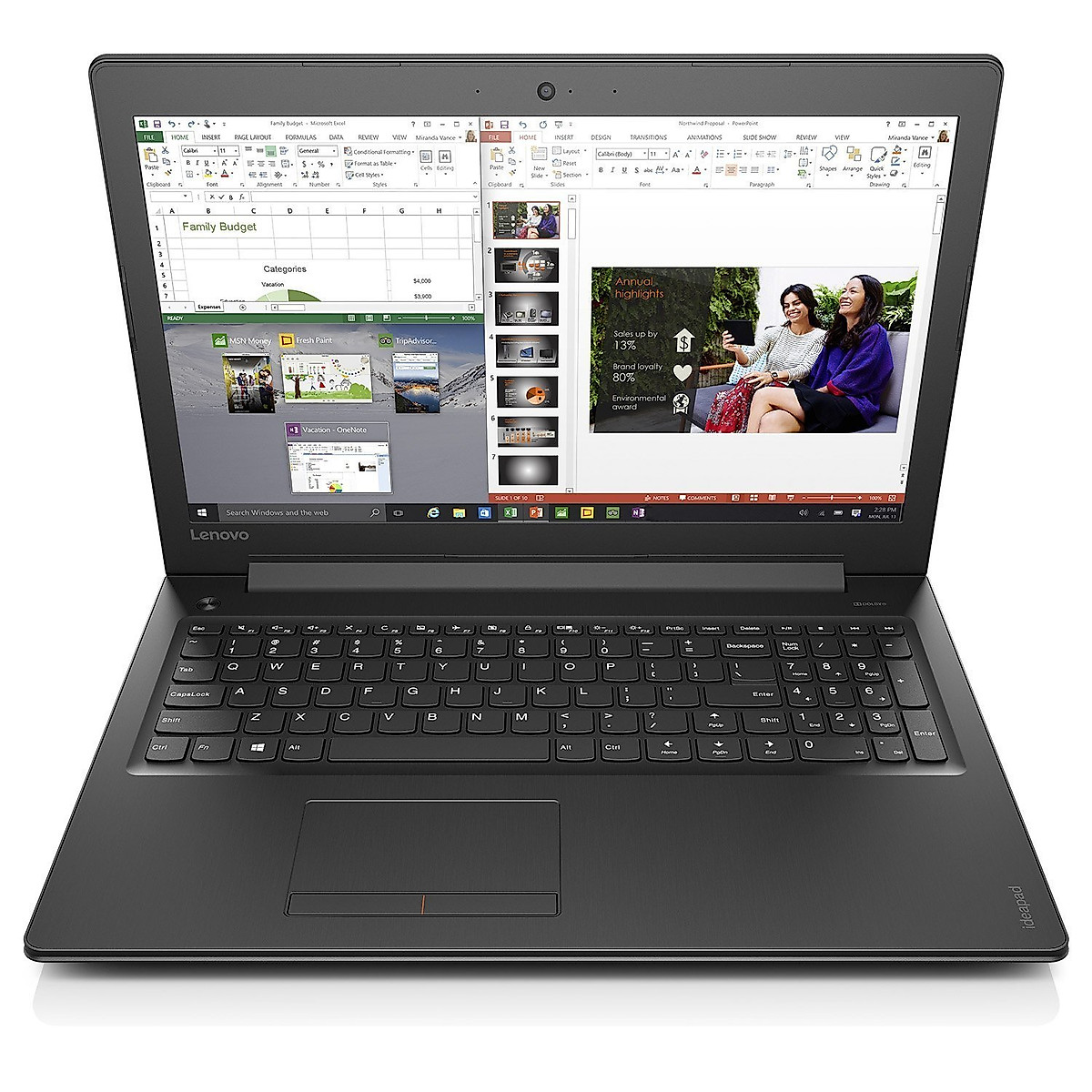Lenovo Ideapad 310 - 15.6" HD Display Laptop with 3x Faster WiFi (AMD A10-Series A10-9600P Processor, 8 GB RAM, 1TB HDD, Windows 10) Black