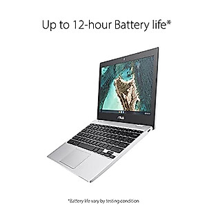 ASUS Chromebook CX1, 11.6" HD NanoEdge Display, Intel Celeron N3350 Processor, 32GB eMMC,  4GB RAM, Chrome OS, Transparent Silver, CX1100CNA-AS42
