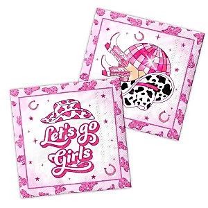 40Pcs Lets Go Girls Napkins-Cowgirl Bachelorette Party Decorations Hot Pink Paper Napkins Disco Lets Go Girls Themed Western Cowgirl Bridal Shower Party Supplies