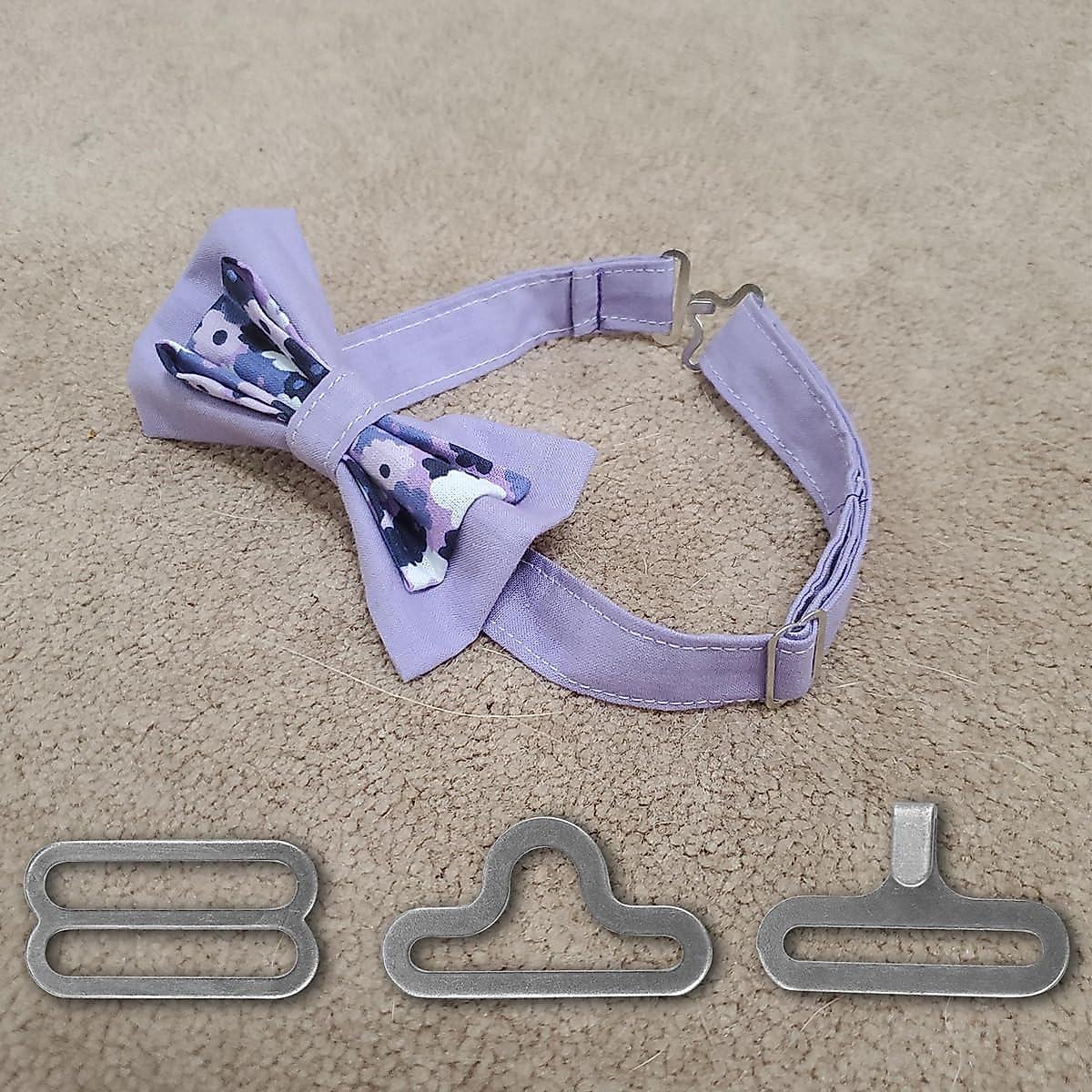 100 Sets Adjustable Bow Tie Hardware Clip Set, Metal Cravat Clip Hook Fastener for Necktie Strap