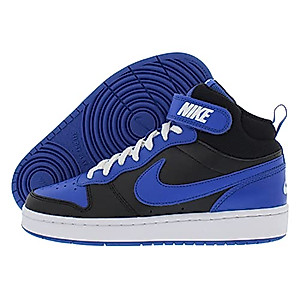 Nike Boy's Court Borough Mid 2 (Big Kid) Black/Game Royal/Game Royal/White 4 Big Kid M