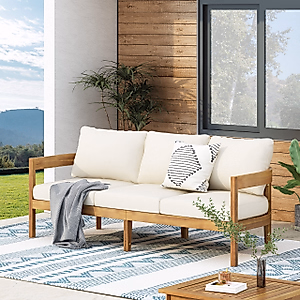 Christopher Knight Home Brooklyn Sofas, Teak + Beige