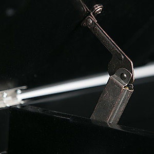 SIMPLIHOME Adams SOLID WOOD 48 Inch Wide Contemporary Entryway Storage Bench with Safety Hinge, Multifunctional Rustic in Black, For the Living Room, Entryway and Family Room