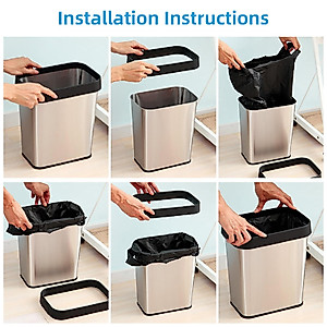 2 Pack Stainless Steel Trash Can 3 Gallon, Open Top Trash Can, 8" x 11" x 13", Rectangle Trash Can Kitchen - Slim and Narrow, Small Trash Can No Lid for Kitchen, Bathroom, Living Room, Office