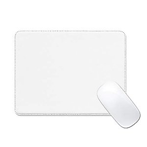 ProElife Mouse Pad Waterproof PU Leather Mousepad Dual-use for Home Office Business, Non-Slip/Noise-Reduction/Elegant Stitched Edge Laptop Computer Mouse Pad 9.8 x 7.5 inch (White)