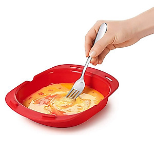 Microwave Accessories,Omelet Maker Microwave Omelette Egg Maker Silicone Omelette Tool Non Stick Roll Baking Pan Kitchenware Red