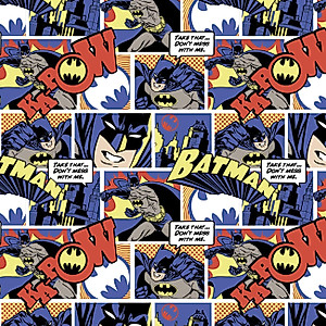 DC Comics Batman Color Pop Comics Premium Quality 100% Cotton Fabric by The Yard.