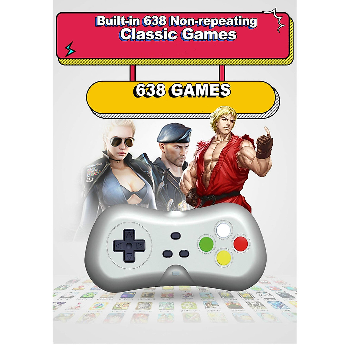 AOXIAOAI Mini TV HDMI Game Console 2.4g Wireless Handheld Video Game Build in 638 Classic 8 Bit Game Mini Console