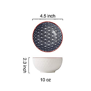 Maypink Porcelain Cereal Bowls Set Ceramic Bowls Set of 8 - 4.5 inches Vibrant Colors Soup Bowls Cute Oatmeal Bowls for Pasta Small Salad Stews Rice Microwave and Dishwasher Safe (8, 4.5-inch)