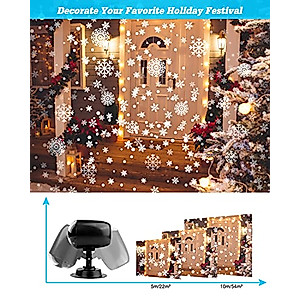 Christmas Projector Lights Outdoor Snowflake Projector Holiday Projection with Remote IP65 Waterproof for Themed Holiday Party