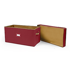 Covermates Keepsakes - Storage Box - Heavy Duty Polyester - Reinforced Handles - ID Window - Indoor Storage - Closet Storage, Red