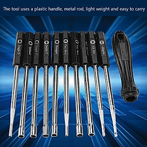 Rushbom Adjustment Screwdriver with Storage Box, 10PCS Carburetor Adjustment Set Screwdriver Card Tool Splined Pacman Double D Type