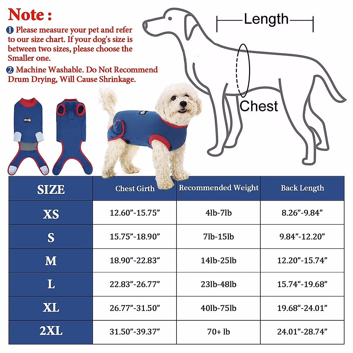 IDOMIK Recovery Suit for Dogs After Surgery, Soft Dog Surgery Suit for Female Dogs Cats, Small Medium Dog Onesie for Female Spay Surgery, Dog Cone Alternative Anti-Licking Abdominal Wound