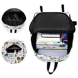 Lightweight School Backpack Childish Truck Excavator Bookbag Schoolbag Casual Daypack for Travel with Bottle Side Pockets