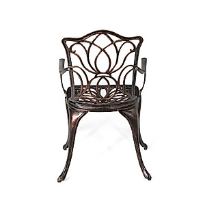 Christopher Knight Home 318132 Tucson Dining Chair, Black Copper