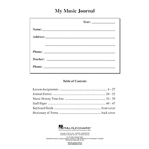My Music Journal - Student Assignment Book: Hal Leonard Student Piano Library