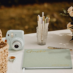ZICOTO Beautiful Wedding Guest Book for Your Wedding Reception - Simply Elegant Guestbook to Sign in and Add Polaroid Photos - The Perfect Wedding Or Baby Shower Guest Book for The Special Day