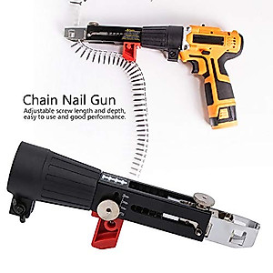 Chain Nail Gun Adapter Automatic Electric Drill Screw Tightening Equipment Screw Drill Chain Adapter Attachment for Gypsum Board/Partition Wall/Wood Board/Ceiling 45.5mm-145mm/1.8in-5.7in