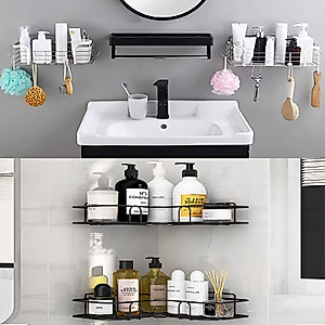 Qiic 4 PCS Shower Caddy Adhesive Replacement Hook, No Drilling Transparent Heavy Stick Hook for Shower Caddy, Bathroom Storage Shelves and Kitchen Racks, Size: 10.2 * 2.7in