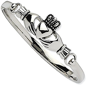 IceCarats Stainless Steel Vintage Heart Love Irish Claddagh Bangle Celtic Charm Bracelet Jewelry