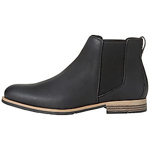 Amazon Essentials Men's Chelsea Boot, Black Faux Leather, 11