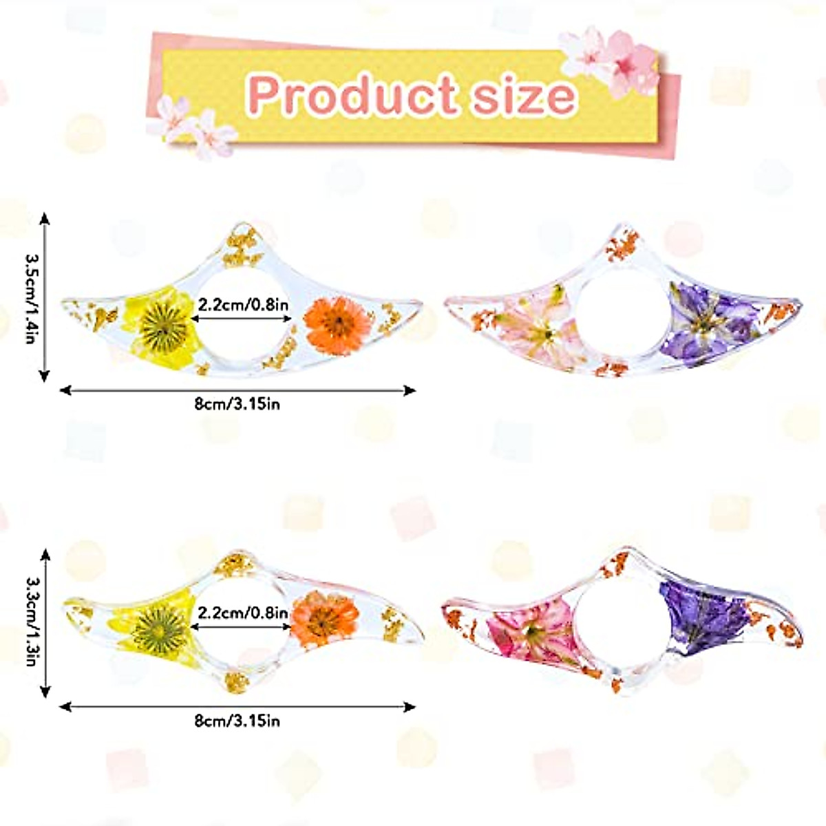 Book Page Holder for Reading, 4 Pieces Flower Resin Thumb Page Holder, Handmade Thumb Bookmark, Opener, Book Reading Accessories for Teachers Book Lovers Literary Bookworm Gifts - Lightweight