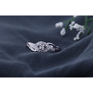 Dazzlingrock Collection DGLA CERTIFIED Round White Diamond Criss Cross Promise Ring for Women (0.15 ctw) in 14K White Gold, Size 7