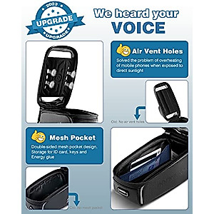 ROCKBROS Bike/Bicycle Phone Front Frame Bag, Waterproof, Tube Bag ,Cycling Pouch Compatible Phone Under 6.5”