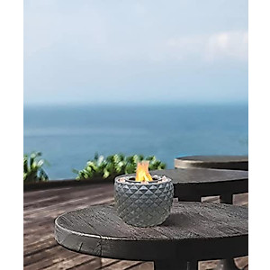 Tabletop Fire Pit Indoor,Tabletop Fireplace Concrete, Pineapple Shape Small Fire Bowl, Portable Tabletop Fire Pit (Grey)