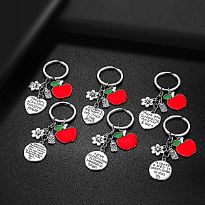 iJuqi Teacher Gifts for Women - 6PCS Keychain, Appreciation,Thank You, Birthday, Valentine's Day, Christmas Gifts for Teachers