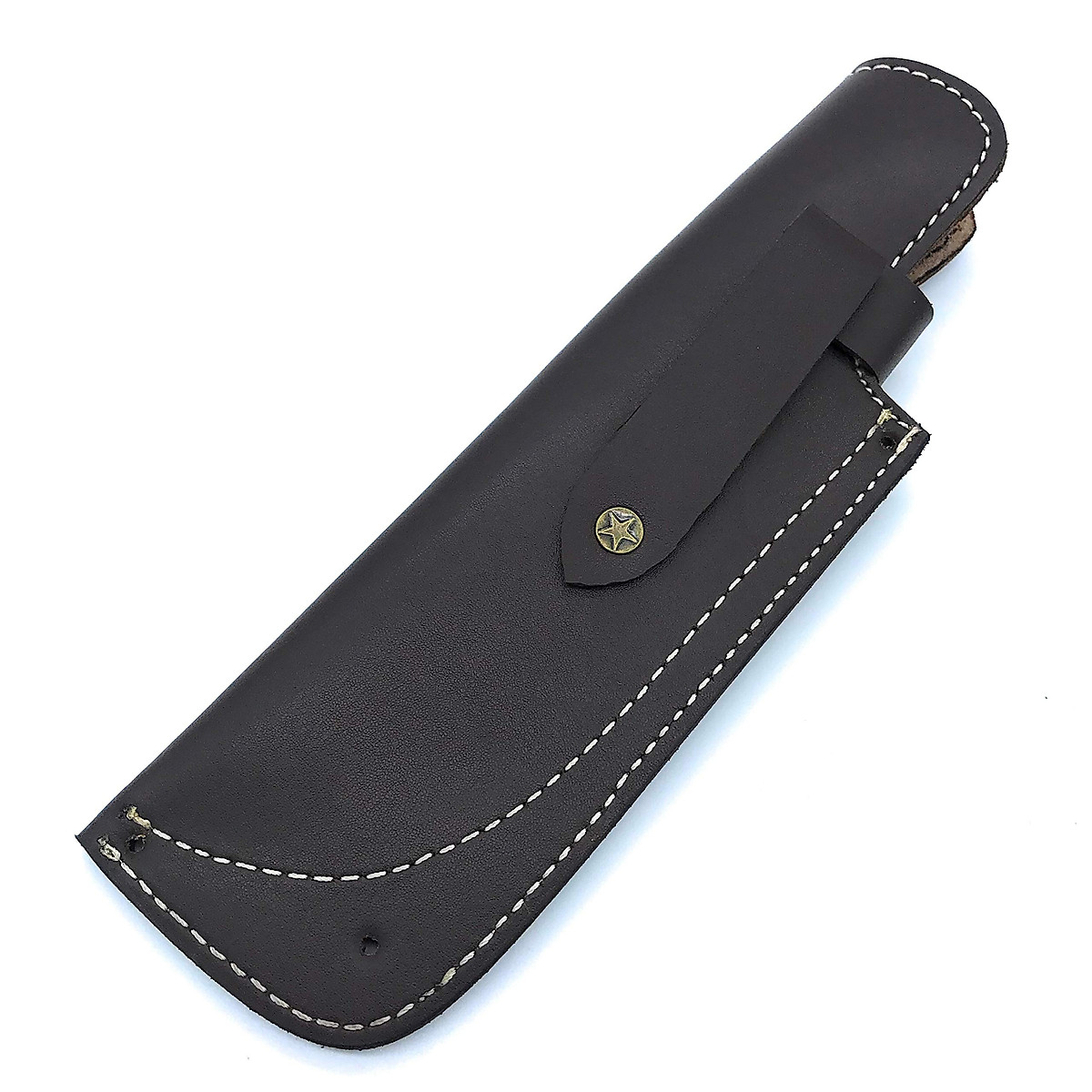 9" brown custom handmade leather sheath for5"—6" cutting blade knife