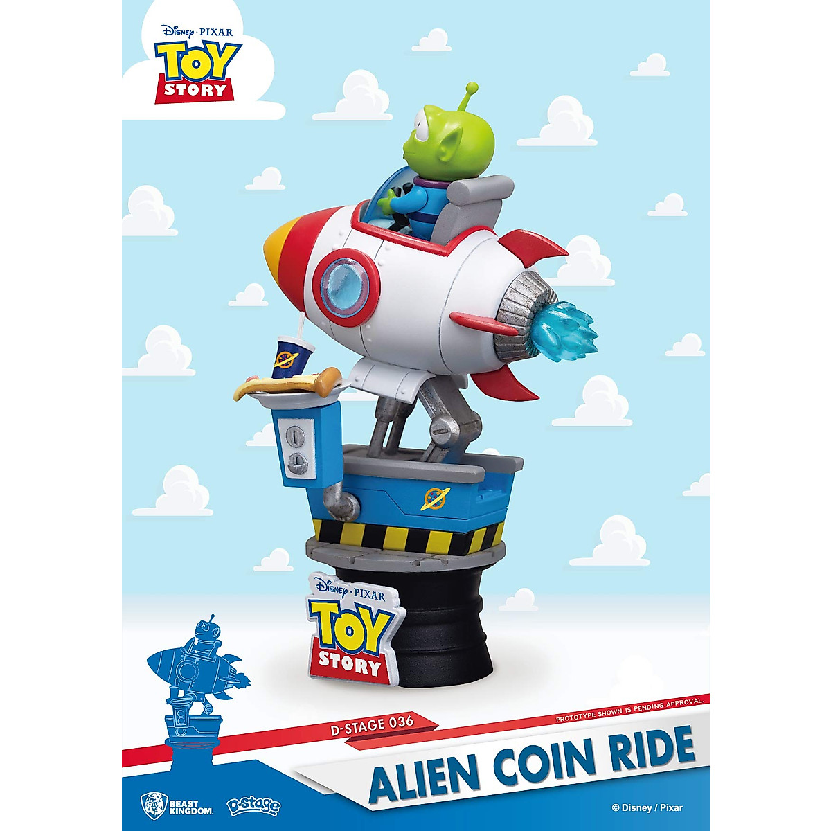 Beast Kingdom Toy Story: Alien Coin Ride Ds-036 D-Stage Series Statue, Multicolor
