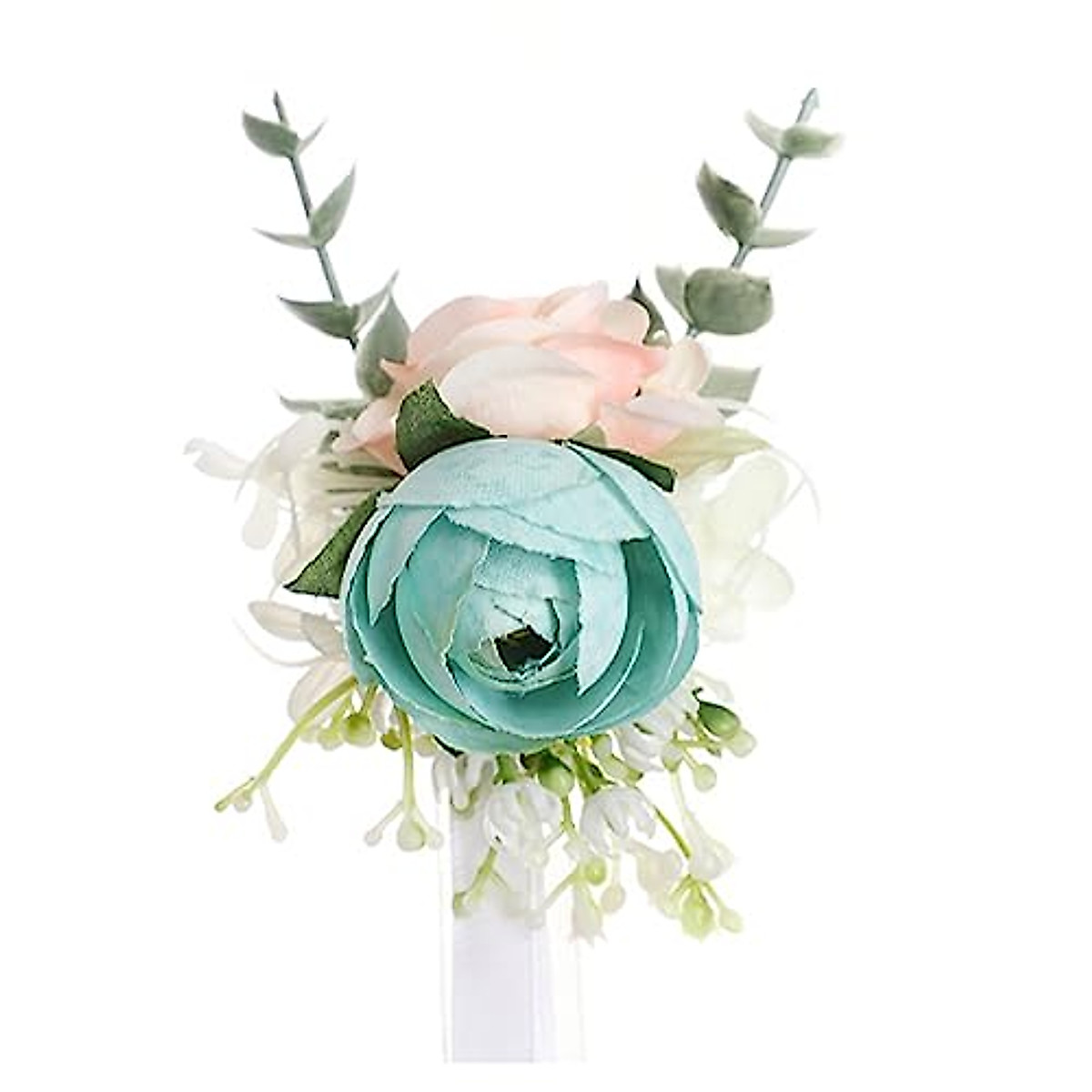 MOTUZP Rose Wrist Flower, Rose Wrist Corsage Wristlet Band Bracelet Prom Flower Wrist Corsages for Wedding(#2)