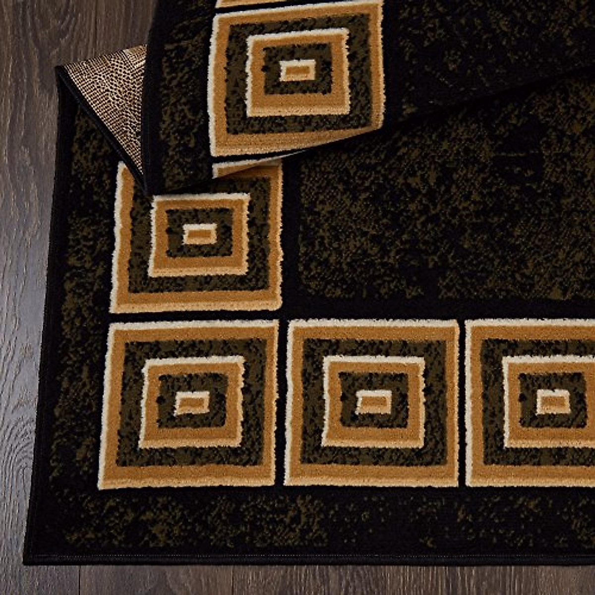 Home Dynamix Optimum Eros Area Rug 3'7" x5'2", Geometric Greek Key, Black/Beige