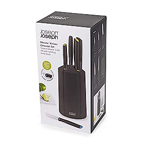 Joseph Joseph 10527 Elevate Knives Carousel Knife Set with Rotating Storage Stand, 6-piece, Black (updated)
