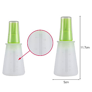 HLLMX 2 PCS Silicone Oil bottle brush Portable Oil Bottle Barbecue Brush Silicone Cooking Grill Barbecue Baking Pastry Oil,Honey,Sauce Bottle Brush Silicone Kitchen bbq Cooking Tool