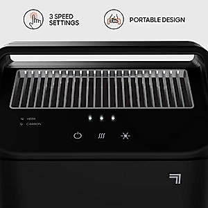 Sharper Image PURIFY 3 Air Cleaner with True HEPA Filtration, Night Light, for Home, Office, Bedroom