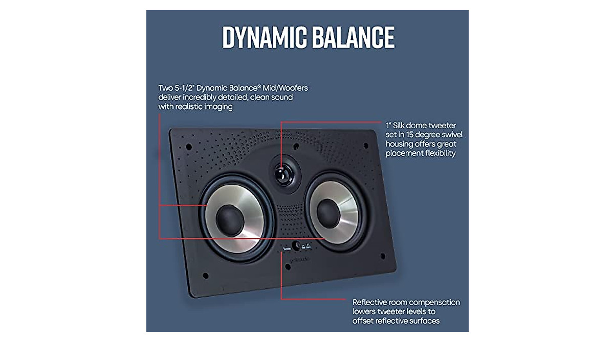 Polk Audio 255c-RT In-Wall Speaker | Clear Sound & Bass