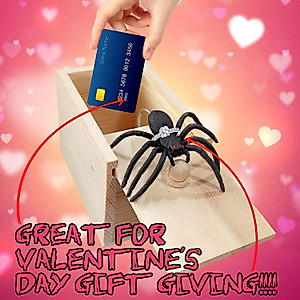 GIIOASA Fun Spider Money Surprise Box,Rubber Spider Prank Box,Handcrafted Spider in a Box Prank
