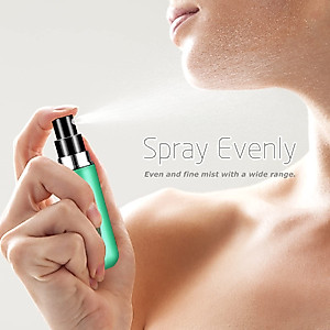 Kewjug Refillable Mini Perfume Atomizer Bottle，Portable Separate Bottles，Travel and Outings Spray Boxes Dispensers 5ml/0.2oz (Green)