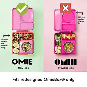 Omie OmieBox (2 pack) Leakproof Dips Containers To Go, Salad Dressing Container, Condiment Container with Lids - Food Safe Silicone - 4 ounces (Purple/Orange)