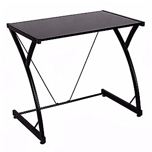 MJWDP Glass Desktop Computer Desk PC Laptop Desk Writing Study Workstation Home Desk Z Shape Desk