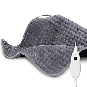 DAILYLIFE Heating Pad for Back Pain Relief, 20"x24" Electric Heating Pads for Cramps, Back, Shoulder and Neck with 6 Heat Settings, Fast-Heating Technology, Auto Shut Off, UL Certificated, Gray