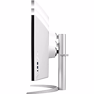 LG 49WQ95C-W 49 Inch 32:9 Curved UltraWide DQHD (5120 x 1440) Nano IPS Monitor, NVIDIA G-SYNC Compatible & AMD FreeSync Premium Pro, HDMI 2.1 & USB Type-C (90W PD), Tilt/Height/Swivel Adjustable