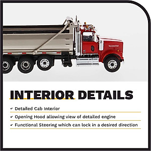 Diecast Masters Western Star 4900 SFFA with Lift Axle Silver Plated Dump | Real Dump Truck Specifications | 1:50 Scale Model Semi Trucks | Diecast Model by Diecast Masters 71067