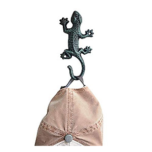 Wall Mount Cast Iron Gecko Shaped Hook Coat Hat Clothes Hanger/Cast Iron Decorative Wall Hook - Gecko Hook Hanger Holder Coat Apron Hat Towel Wall Hook, Wall Hanging Decoration Hook