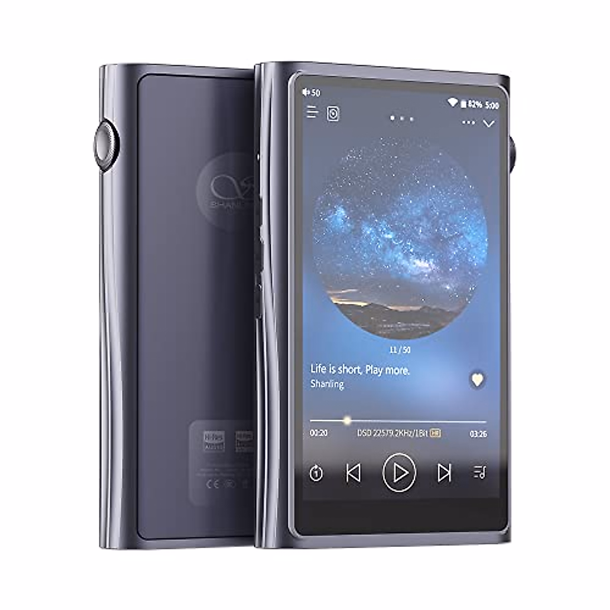 SHANLING M7 Digital Audio Player,Portable MP3/MP4 Player,Hi-Res Bluetooth Music Player,2.4G/5G WiFi|ES9038Pro DAC|5.0inch HD Screen|6+128GB|Android10 Snapdragon 665|16X MQA|3.5&4.4mm|900mW@32Ω Output